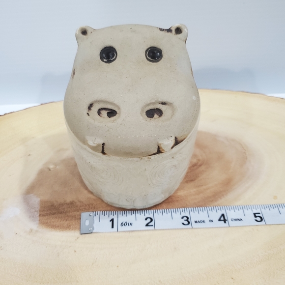 Accents | Vintage Pottery Stone Hippo Bank | Poshmark
